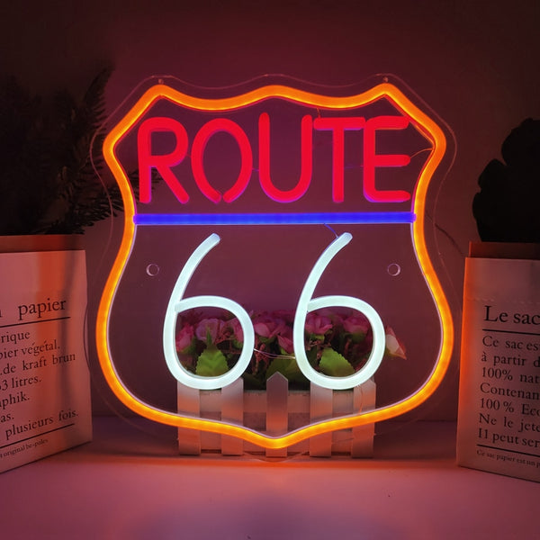 Historic Route 66 LED Neon Flex Sign – Dope Neons