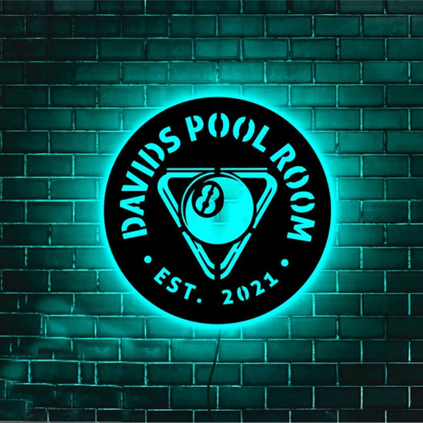 Personalized LED Neon Wooden Pool Room Sign - RGB – Dope Neons
