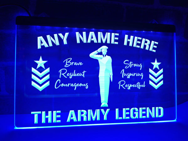 The Army Legend Personalized Illuminated Sign – Dope Neons
