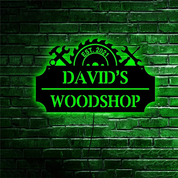 Personalized LED Neon Wooden Workshop Sign - RGB – Dope Neons