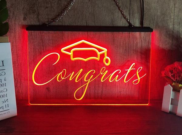 Congrats Graduation Illuminated LED Neon Sign – Dope Neons