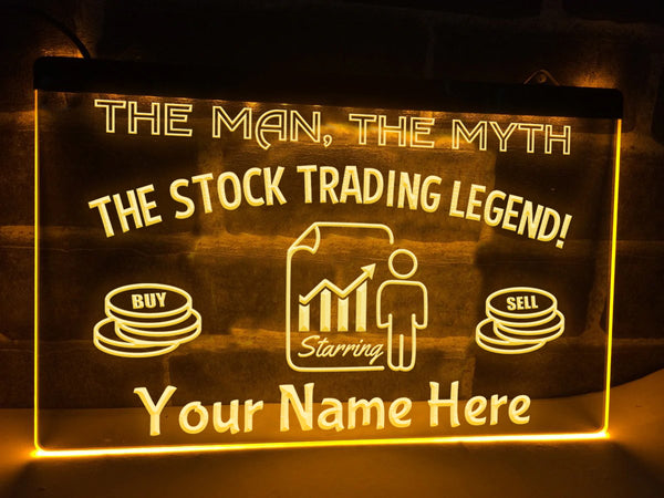 The Stock Trading Legend Personalized Illuminated Sign – Dope Neons