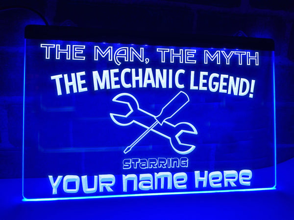The Mechanic Legend Personalized Illuminated Sign – Dope Neons
