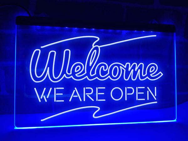 Welcome We Are Open Illuminated LED Neon Sign – Dope Neons