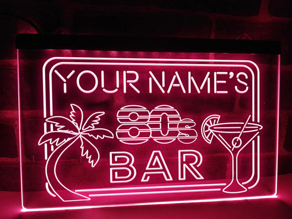 Retro 80s Bar Personalized Illuminated LED Neon Sign – Dope Neons