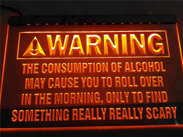 Alcohol Warning Illuminated Sign – Dope Neons