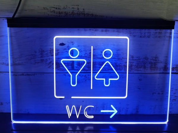 WC Restroom Toilet Two Tone Illuminated LED Neon Sign – Dope Neons